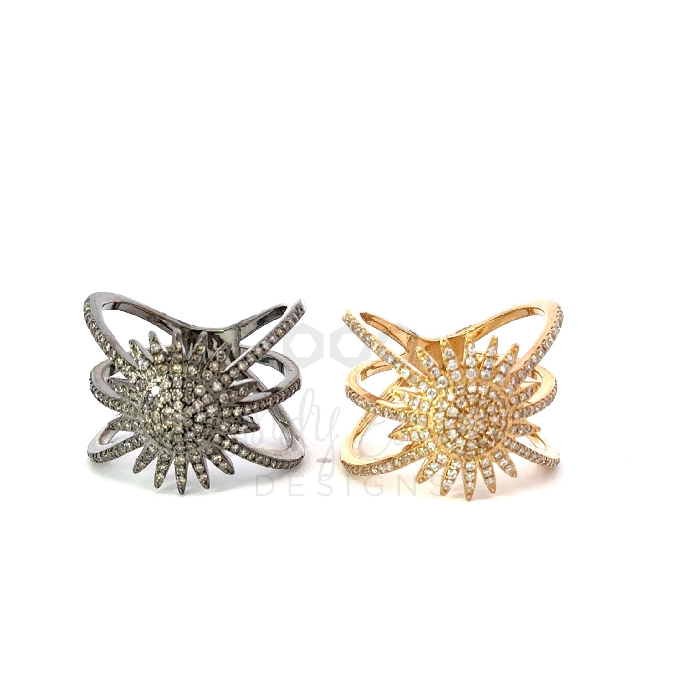 Pave Diamond Sunburst Ring – Cindy Ensor Designs