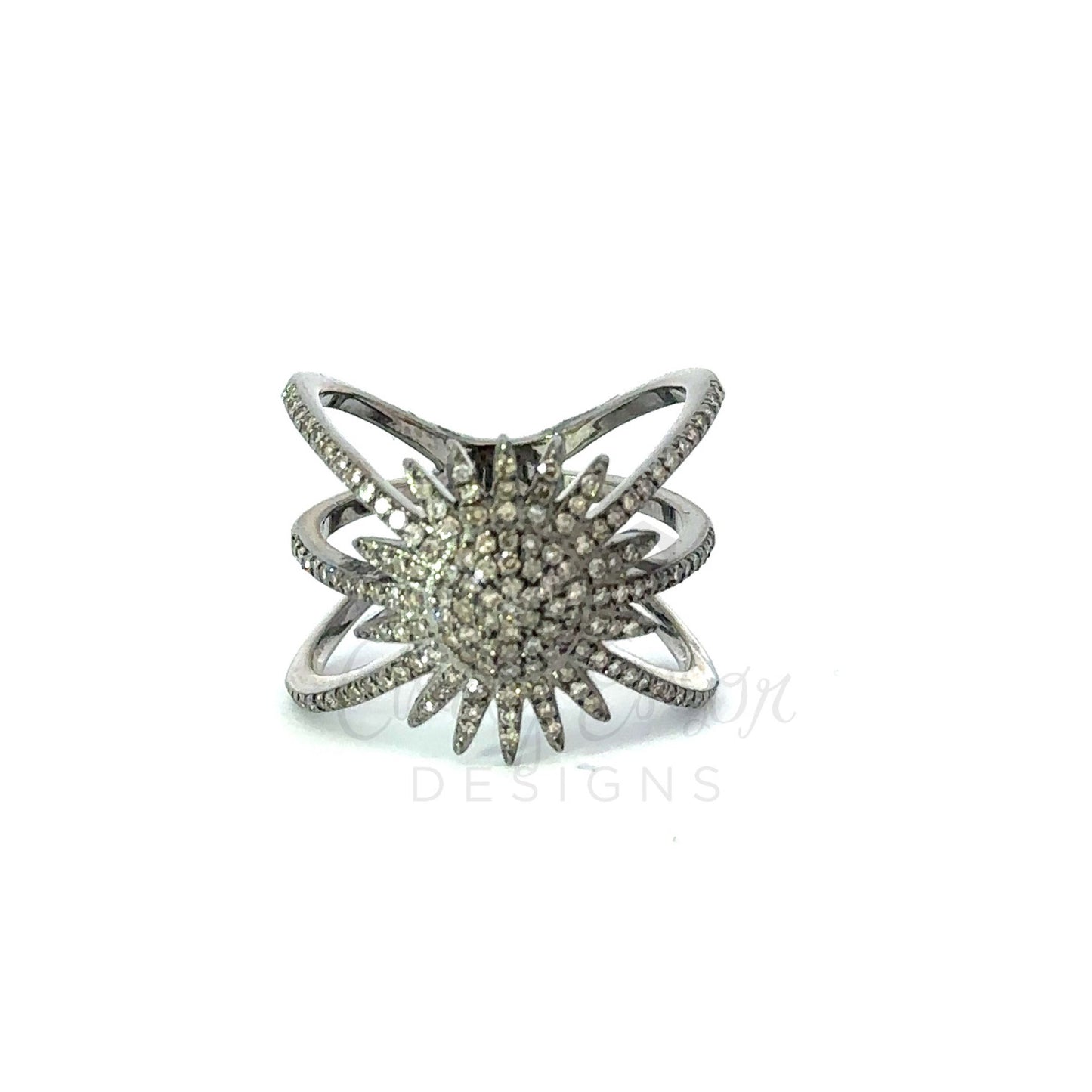 Pave Diamond Sunburst Ring – Cindy Ensor Designs